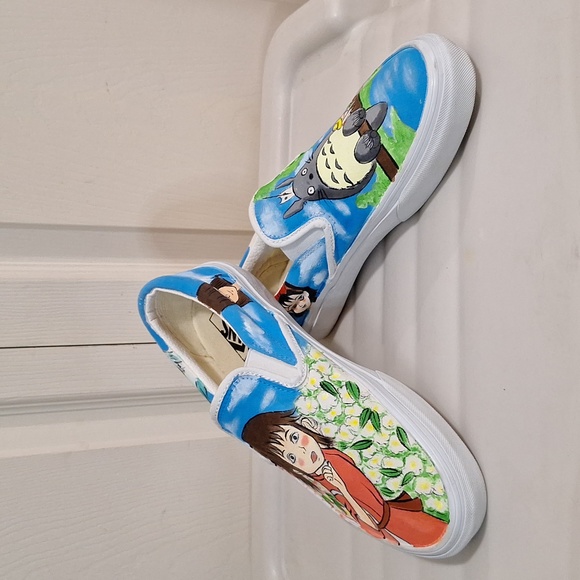 Vans | Shoes | Vans Studio Art Custom Slipon Totoro Ghibli My Neighbor ...